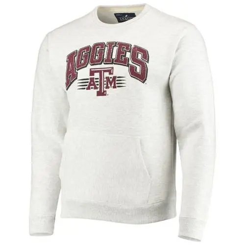 LEAGUE COLLEGIATE WEAR Heathered Gray Texas A&m Aggies Upperclassman Pocket Pullover Sweatshirt