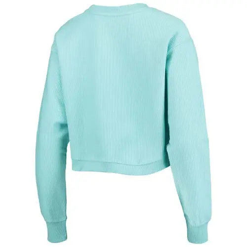 LEAGUE COLLEGIATE WEAR Nebraska Huskers Corded Timber Crop Pullover Sweatshirt - Light Blue