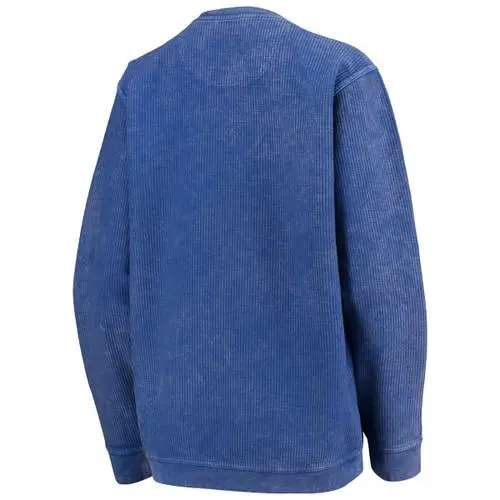 PRESSBOX Kansas Jayhawks Comfy Cord Vintage Wash Basic Arch Pullover Sweatshirt