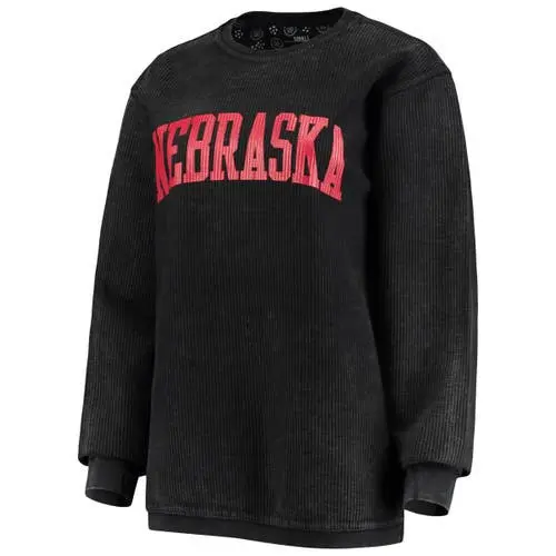 PRESSBOX Nebraska Huskers Comfy Cord Vintage Wash Pullover Sweatshirt