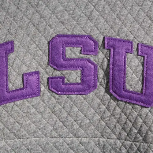 PRESSBOX Lsu Tigers Moose Quilted Pullover Sweatshirt - Heather Gray