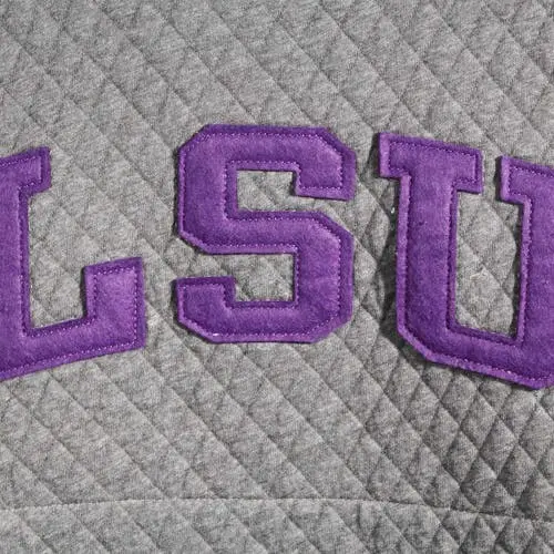 PRESSBOX Lsu Tigers Moose Quilted Pullover Sweatshirt - Heather Gray