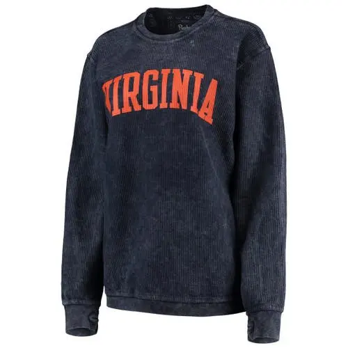 PRESSBOX Virginia Cavaliers Comfy Cord Vintage Wash Basic Arch Pullover Sweatshirt