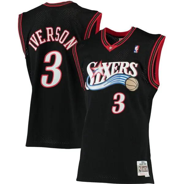 Mitchell & Ness Allen Iverson Philadelphia 76ers 2000/01 Big & Tall Hardwood Classics Swingman Jersey - Black