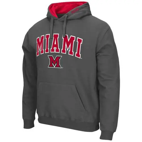 COLOSSEUM Miami University Redhawks Arch And Logo Pullover Hoodie