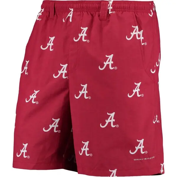 Columbia Pfg Alabama Tide Backcast Ii Omni-shade Hybrid Shorts - Crimson