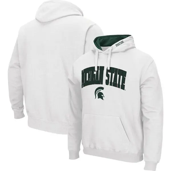 COLOSSEUM Michigan State Spartans Arch & Logo 3.0 Pullover Hoodie
