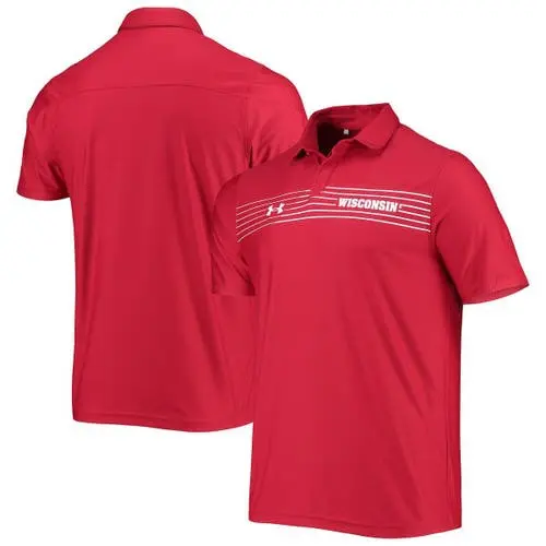 Under Armour Wisconsin Badgers Sideline Chest Stripe Performance Polo