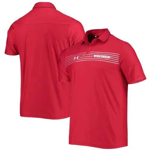 Under Armour Wisconsin Badgers Sideline Chest Stripe Performance Polo