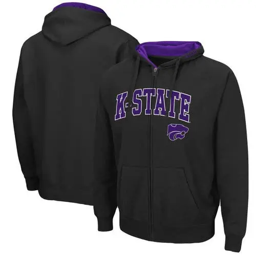COLOSSEUM Kansas State Wildcats Arch & Logo 3.0 Full-zip Hoodie - Black