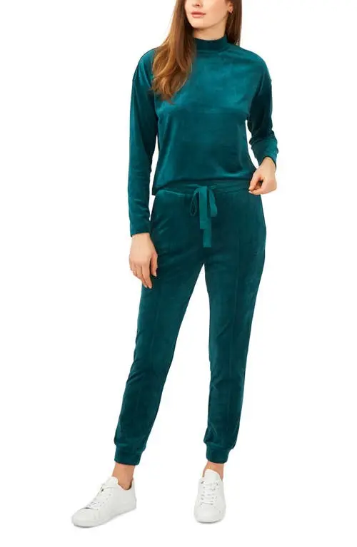 1.State Velour Turtleneck Top