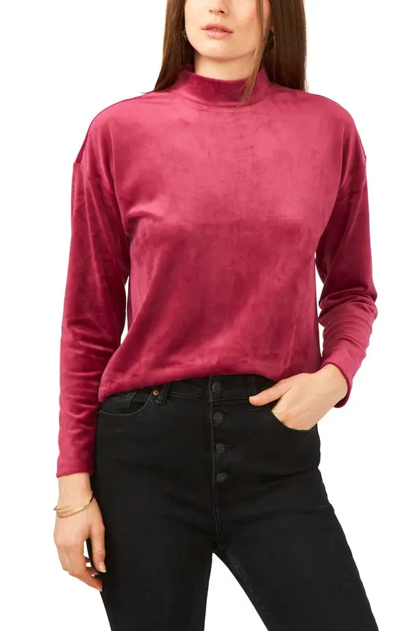 1.State Velour Turtleneck Top - Plum Fairy