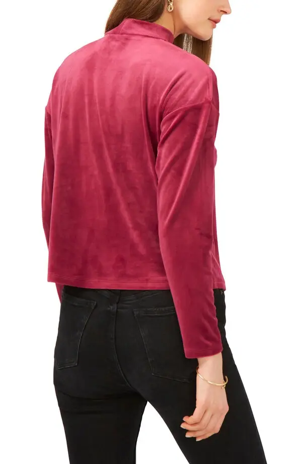 1.State Velour Turtleneck Top - Plum Fairy