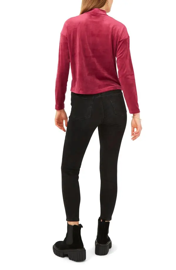 1.State Velour Turtleneck Top - Plum Fairy