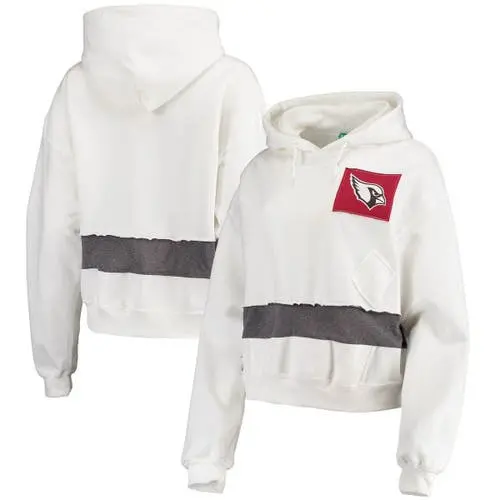 REFRIED APPAREL Arizona Cardinals Sustainable Crop Dolman Pullover Hoodie - White