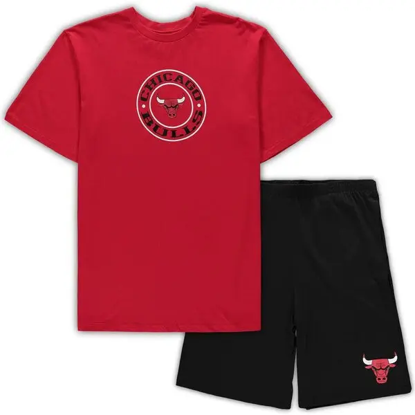 CONCEPTS SPORT Black Chicago Bulls Big & Tall T-shirt & Shorts Sleep Set - Red