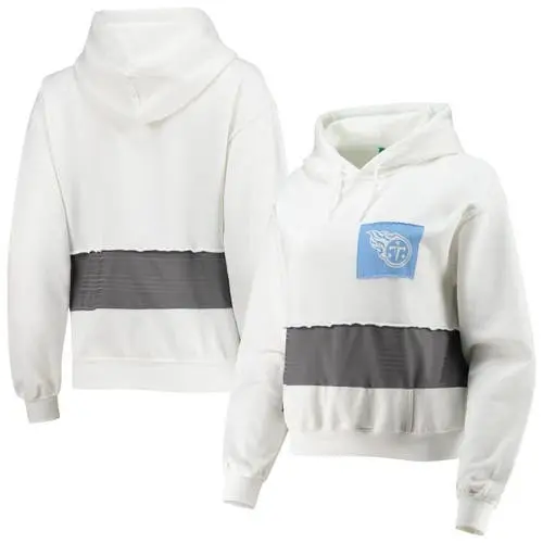 REFRIED APPAREL Tennessee Titans Sustainable Crop Dolman Pullover Hoodie - White