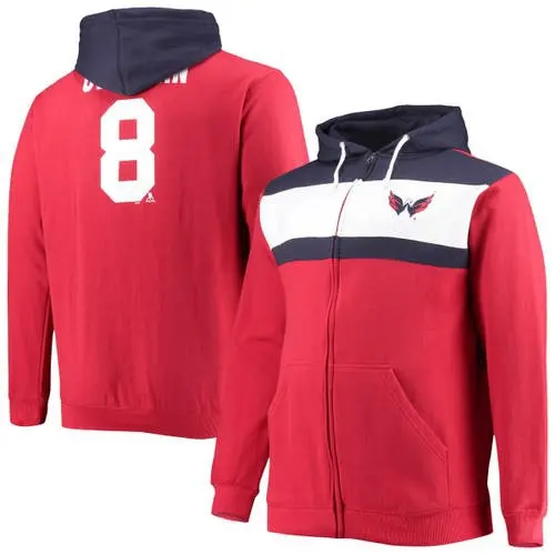Profile Alexander Ovechkin Washington Capitals Big & Tall Colorblock Full-zip Hoodie - Red