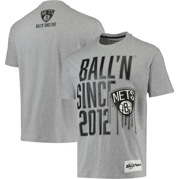 BALL'N Heathered Gray Brooklyn Nets Since 2012 T-shirt