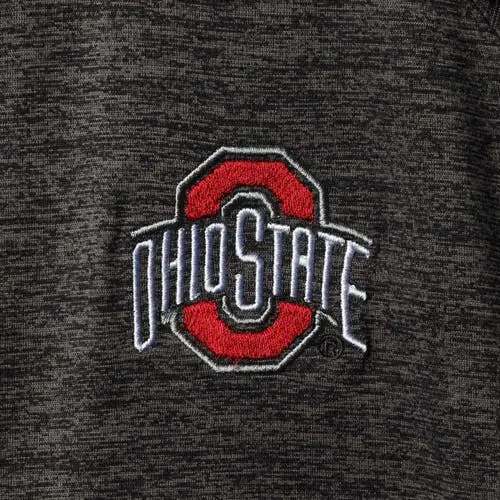 COLOSSEUM Heathered Black Ohio State Buckeyes Big & Tall Down Swing Polo