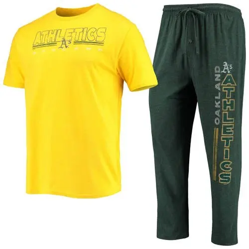 CONCEPTS SPORT Gold Oakland Athletics Meter T-shirt And Pants Sleep Set - Green