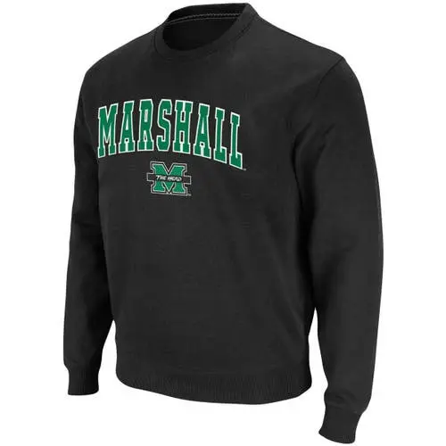 COLOSSEUM Marshall Thundering Herd Arch & Logo Tackle Twill Pullover Sweatshirt