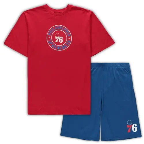 CONCEPTS SPORT Royal Philadelphia 76ers Big & Tall T-shirt & Shorts Sleep Set - Red