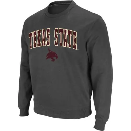 COLOSSEUM Texas State Bobcats Arch & Logo Crew Neck Sweatshirt