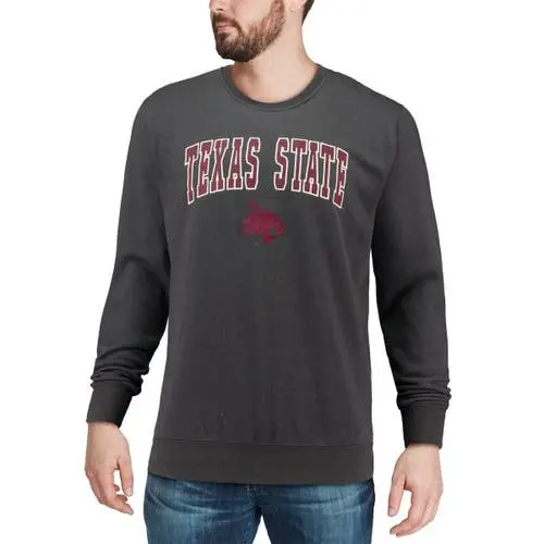 COLOSSEUM Texas State Bobcats Arch & Logo Crew Neck Sweatshirt