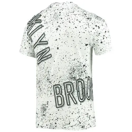 FISLL Brooklyn Nets Gold Foil Splatter Print T-shirt