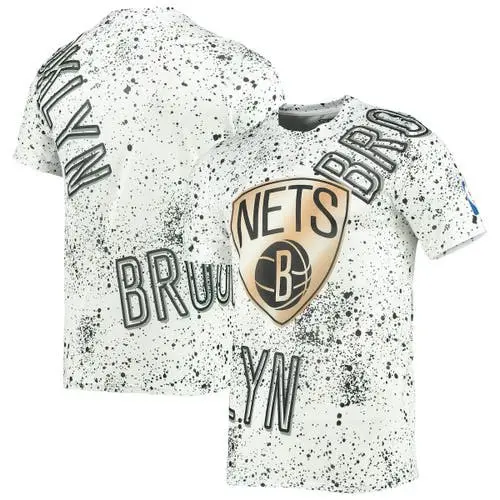 FISLL Brooklyn Nets Gold Foil Splatter Print T-shirt