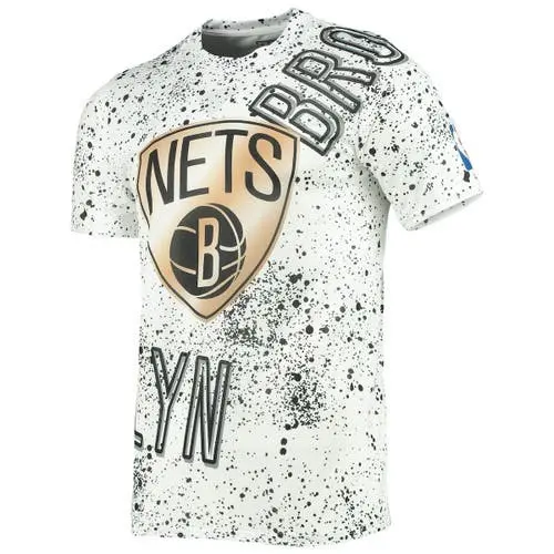 FISLL Brooklyn Nets Gold Foil Splatter Print T-shirt