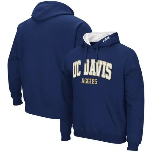 COLOSSEUM Uc Davis Aggies Arch And Logo Pullover Hoodie - Navy