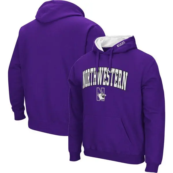 COLOSSEUM Northwestern Wildcats Arch & Logo 3.0 Pullover Hoodie - Purple
