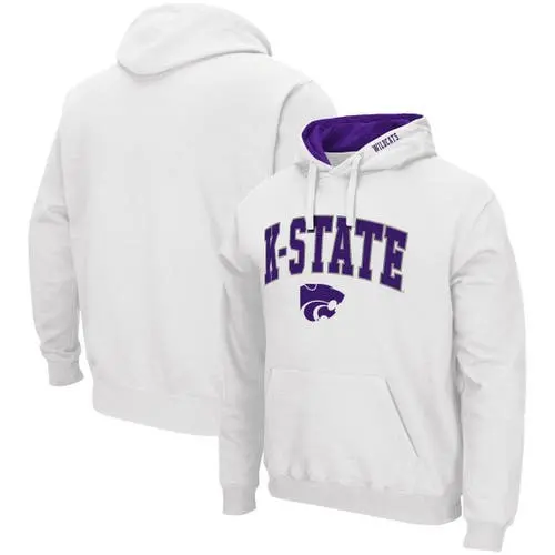 COLOSSEUM Kansas State Wildcats Arch & Logo 3.0 Pullover Hoodie - White