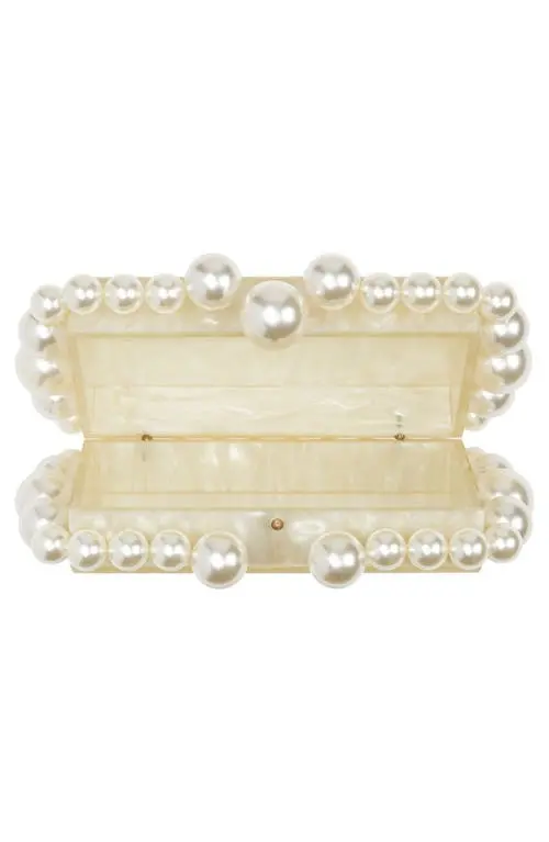 Cult Gaia Eos Beaded Acrylic Box Clutch - Ivory