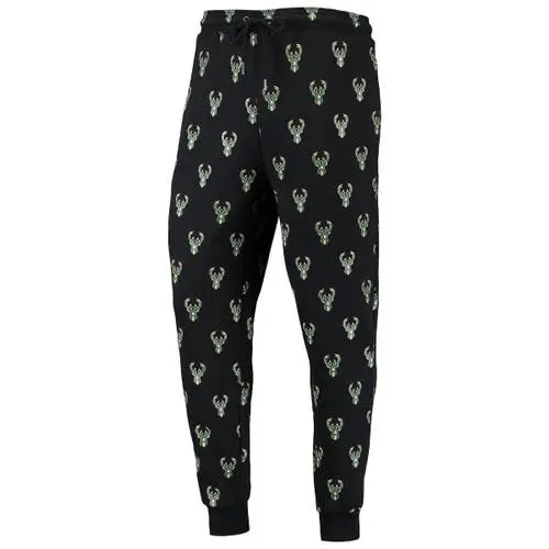 THE WILD COLLECTIVE Milwaukee Bucks Allover Logo Jogger Pants