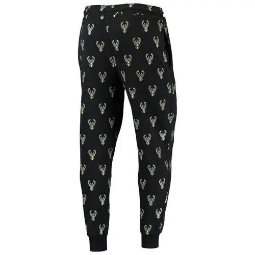 THE WILD COLLECTIVE Milwaukee Bucks Allover Logo Jogger Pants