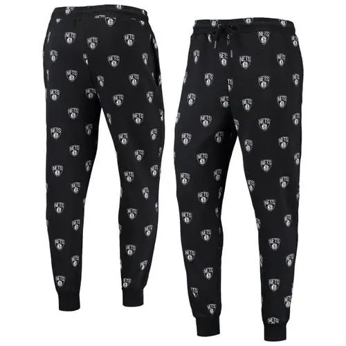 THE WILD COLLECTIVE Brooklyn Nets Allover Logo Jogger Pants