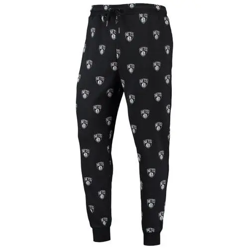 THE WILD COLLECTIVE Brooklyn Nets Allover Logo Jogger Pants