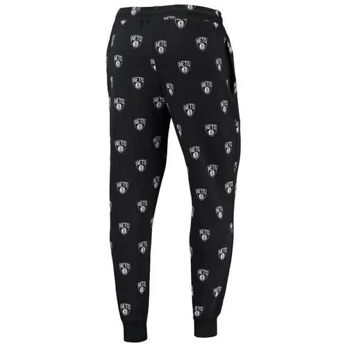 THE WILD COLLECTIVE Brooklyn Nets Allover Logo Jogger Pants