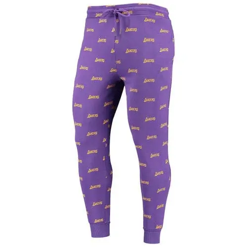 THE WILD COLLECTIVE Los Angeles Lakers Allover Logo Jogger Pants
