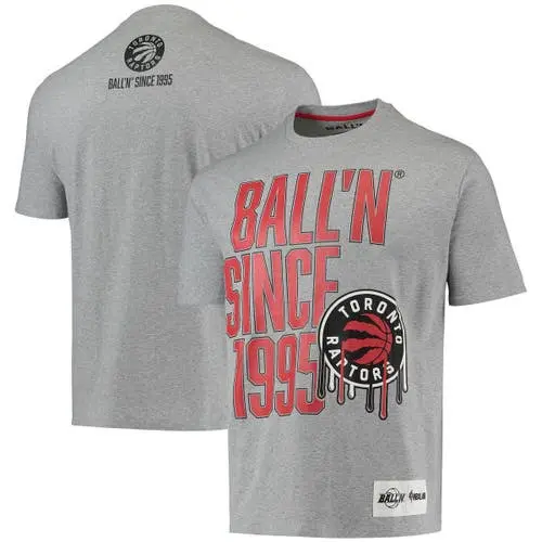 BALL'N Heathered Gray Toronto Raptors Since 1995 T-shirt