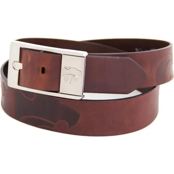 EAGLES WINGS Kansas State Wildcats Brandish Leather Belt - Brown