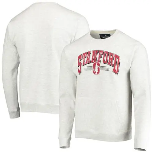 LEAGUE COLLEGIATE WEAR Heathered Gray Stanford Cardinal Upperclassman Pocket Pullover Sweatshirt - Heather Gray