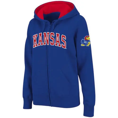COLOSSEUM Stadium Athletic Kansas Jayhawks Arched Name Full-zip Hoodie - Royal