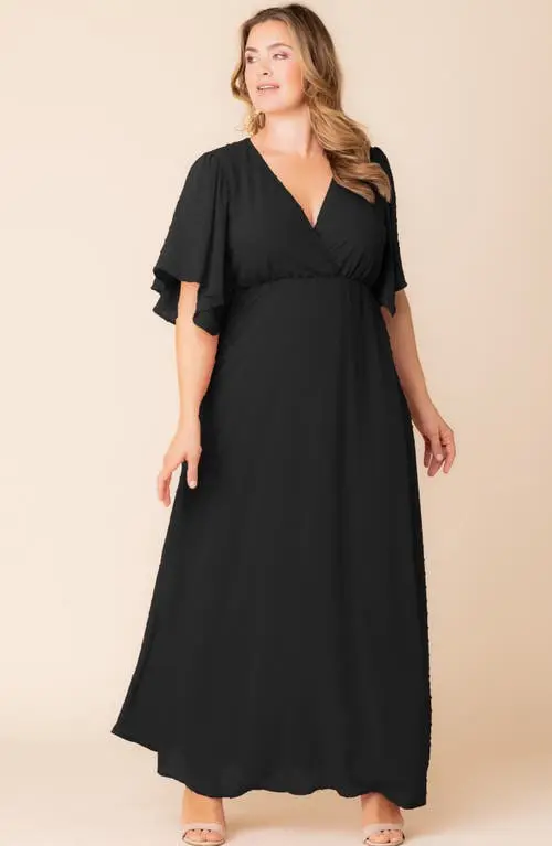 KIYONNA Metallic Thread Maxi Dress - Onyx