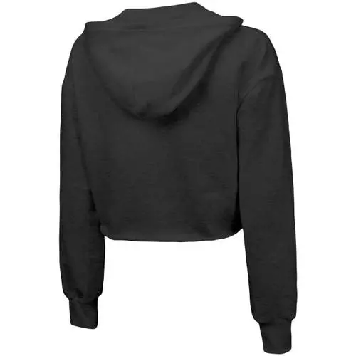 MAJESTIC THREADS Brooklyn Nets Repeat Cropped Tri-blend Pullover Hoodie