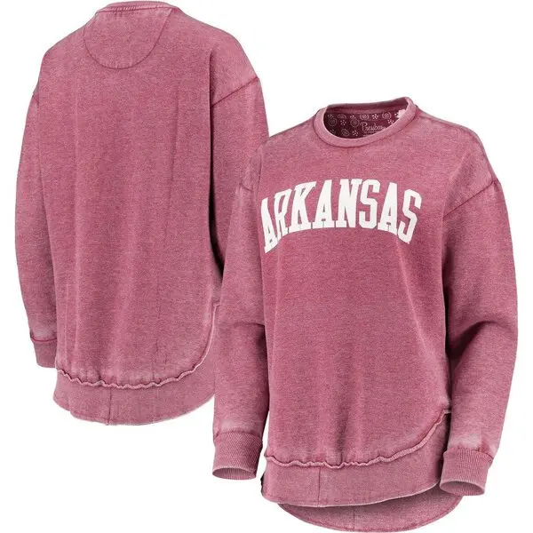 PRESSBOX Arkansas Razorbacks Vintage Wash Pullover Sweatshirt