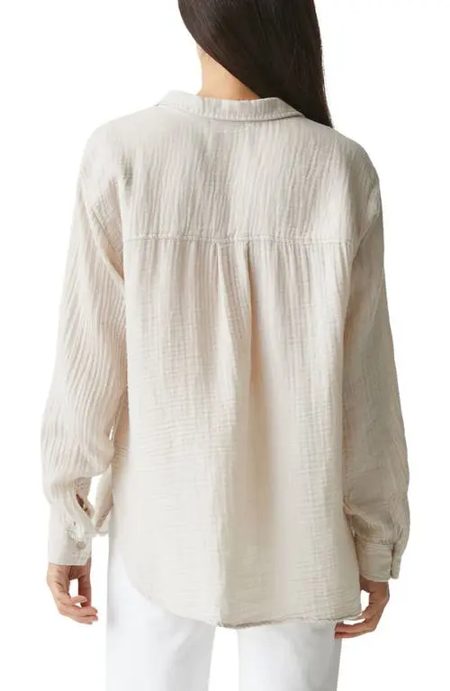 Michael Stars Leo Cotton Gauze Shirt - Cement